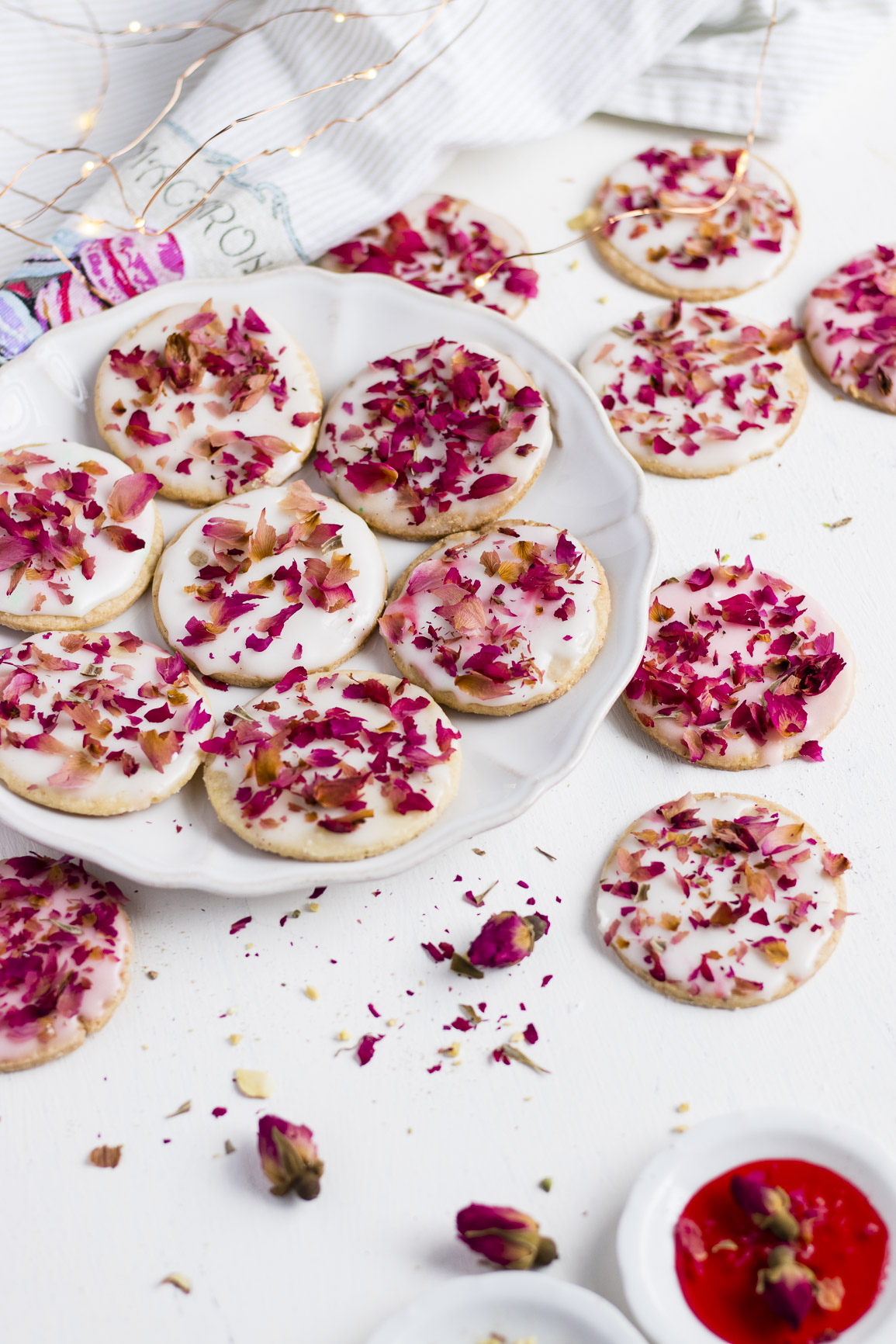Milk Masala Shortbread Cookies With Rose Glaze - rachel gurjar